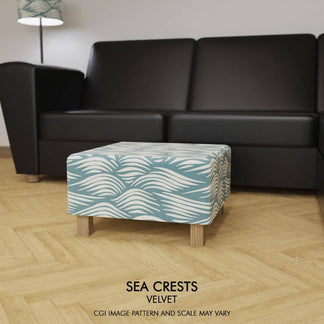 Plush Fabric Square Footstool | Not Just Plain Interiors